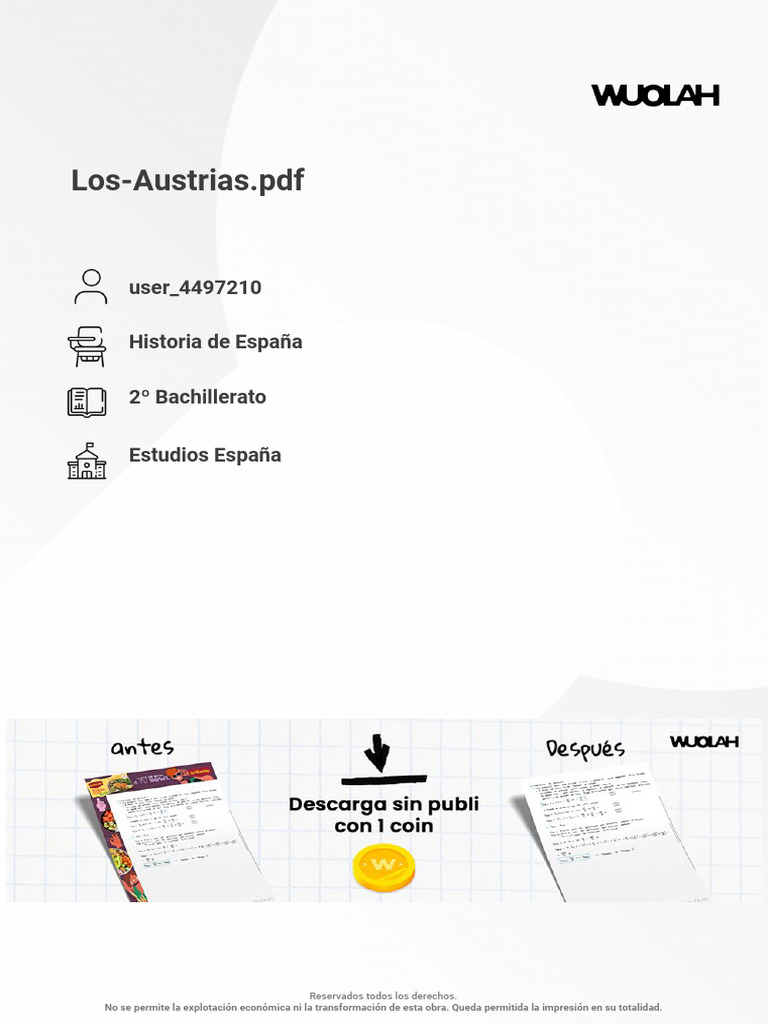 Los-Austrias - PDF: User - 4497210 Historia de España 2º Bachillerato Estudios España | PDF ...