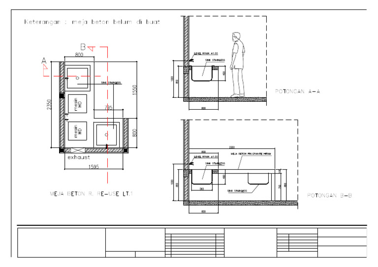 15. detail meja beton r.re-use lt.1 | PDF
