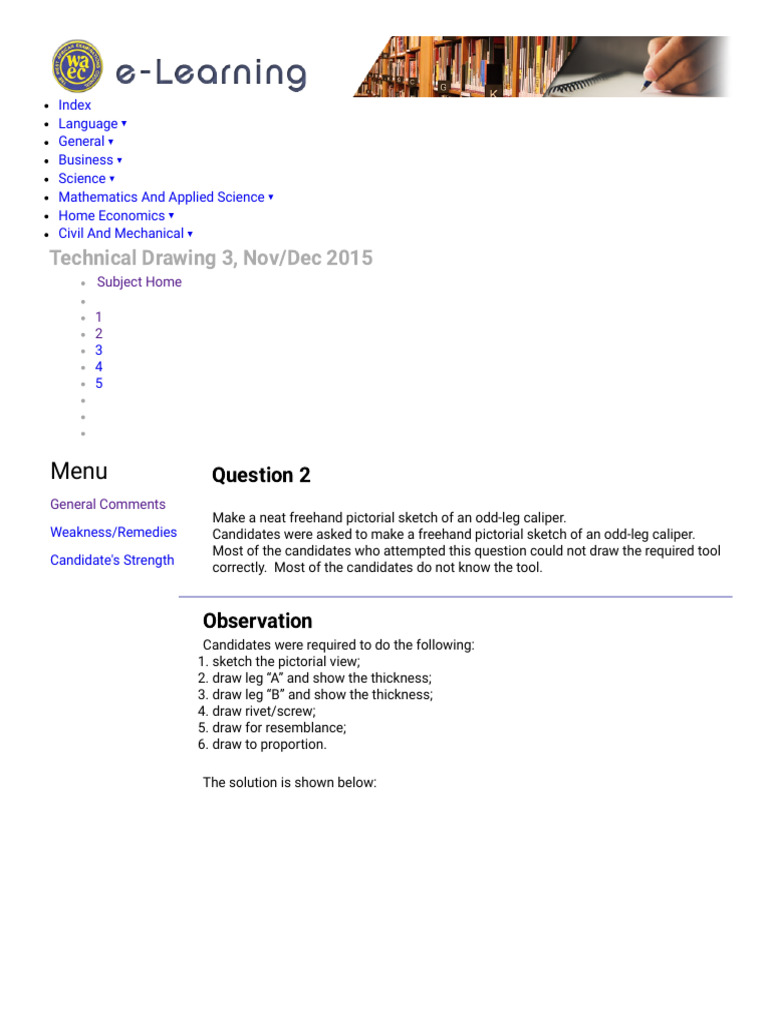 Technical Drawing 3, Nov - Dec 2015 FREEHAND (ODD-LEG CALIPER) | PDF
