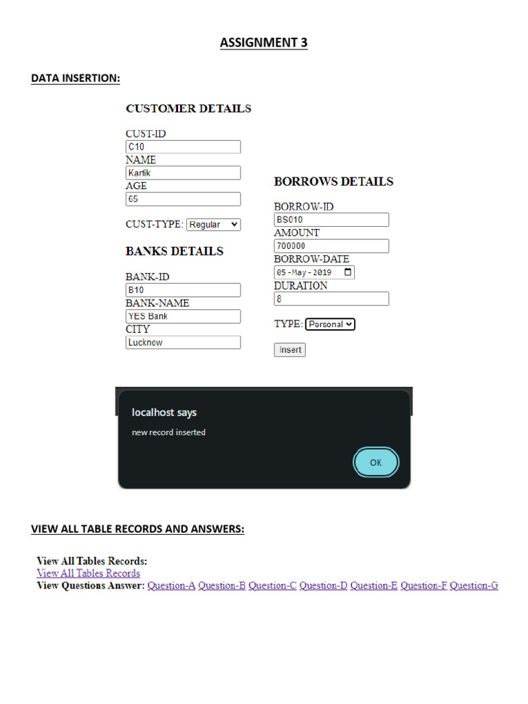 DBMS Assign3 Documentation | PDF