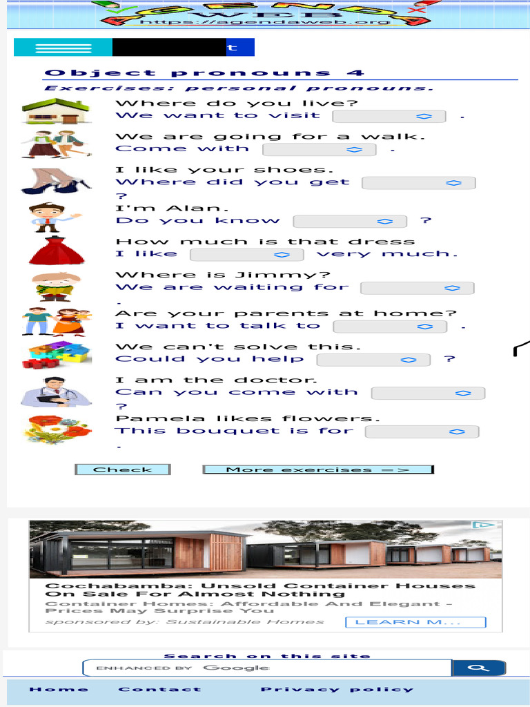 Object Pronouns - Exercise 4 | PDF