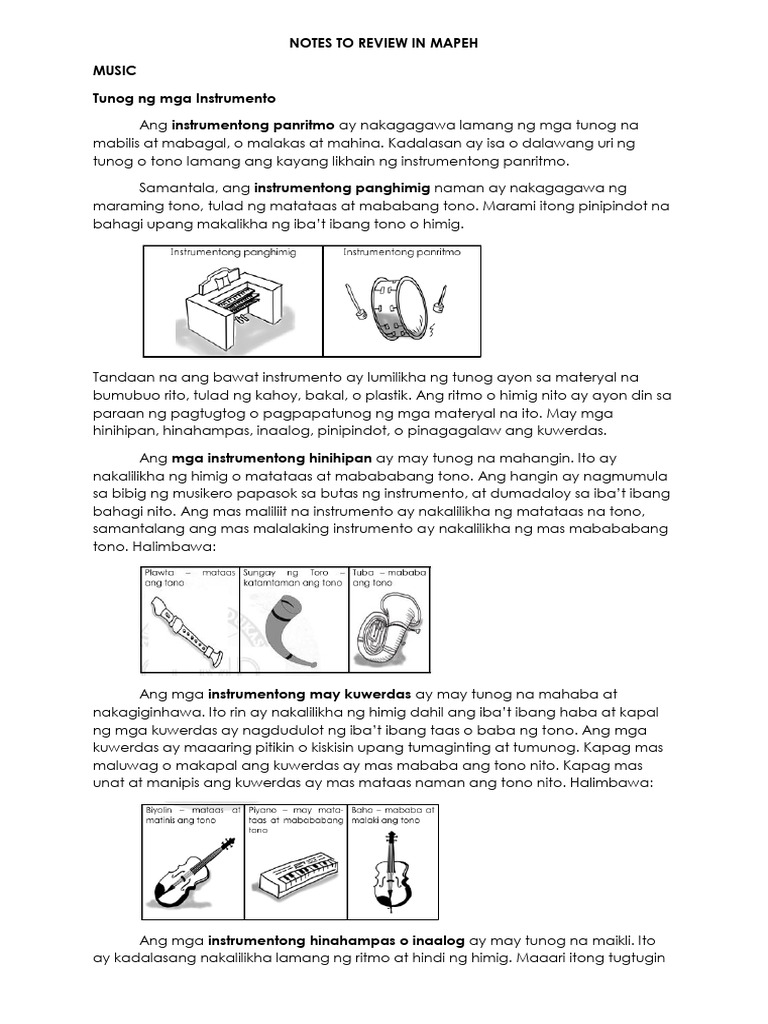 Q3-NOTES TO REVIEW IN MAPEH | PDF
