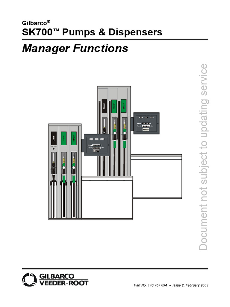 Manager Functions SK700/SK700-2 Gilbarco | PDF | Filling Station | Computing