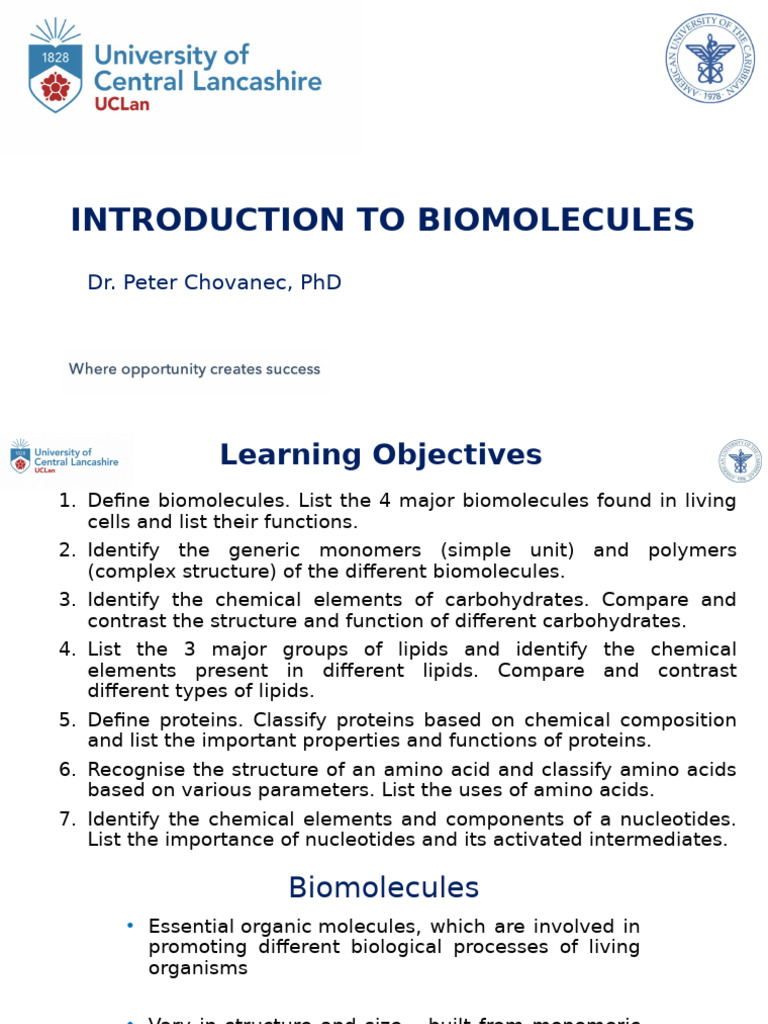 OLM MCB.01 Introduction To Biomolecules 2 | PDF | Carbohydrates | Lipid