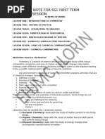 SS1 Chemistry First Term Note | PDF | Mole (Unit) | Chemistry