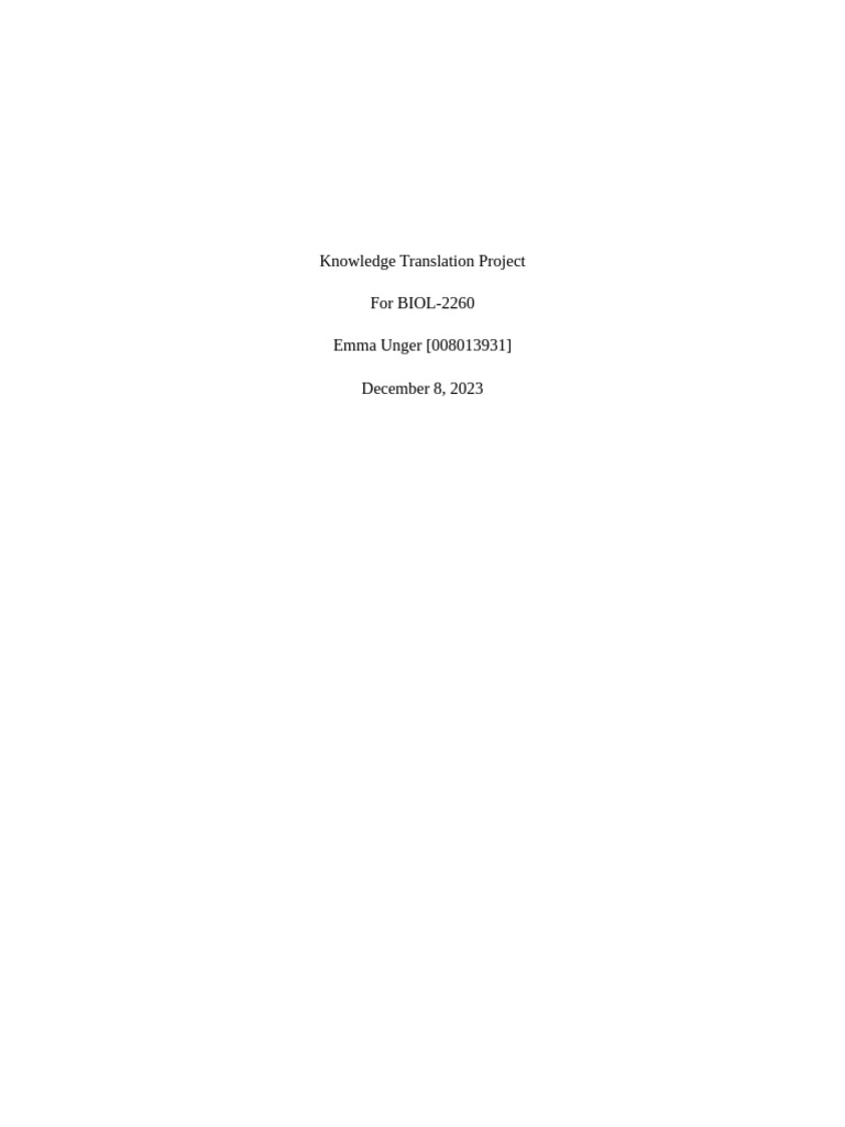 Unger Emma Knowledge Translation Project | PDF | Invasive Species | Fungus