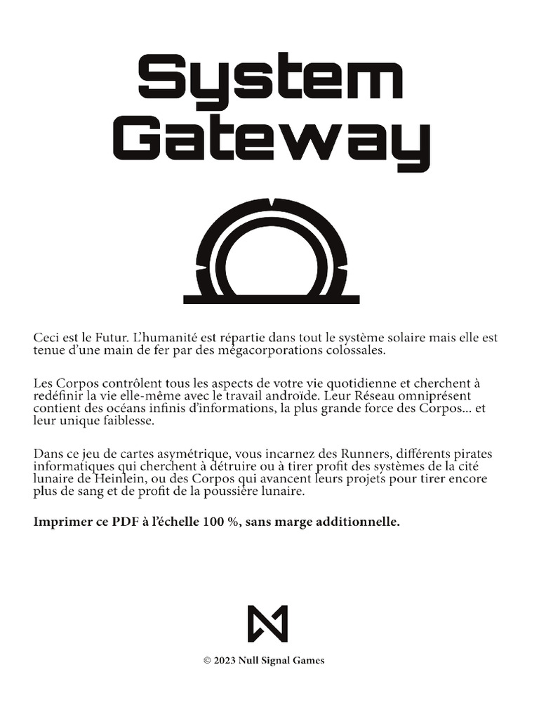 Netrunner SystemGatewayFrench-A4 Printable Sheets 1x | PDF
