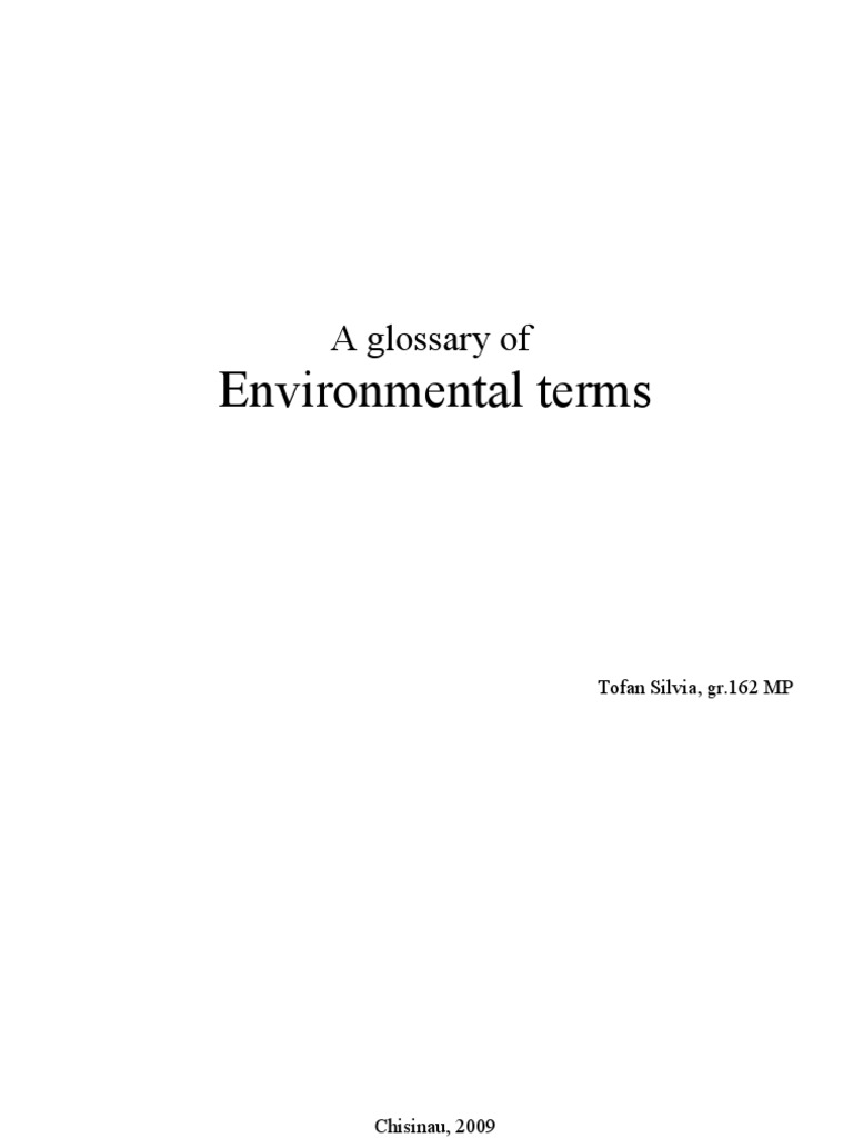 Ready A Glossary of Environmental Terms | PDF | Sewage Treatment | Waste
