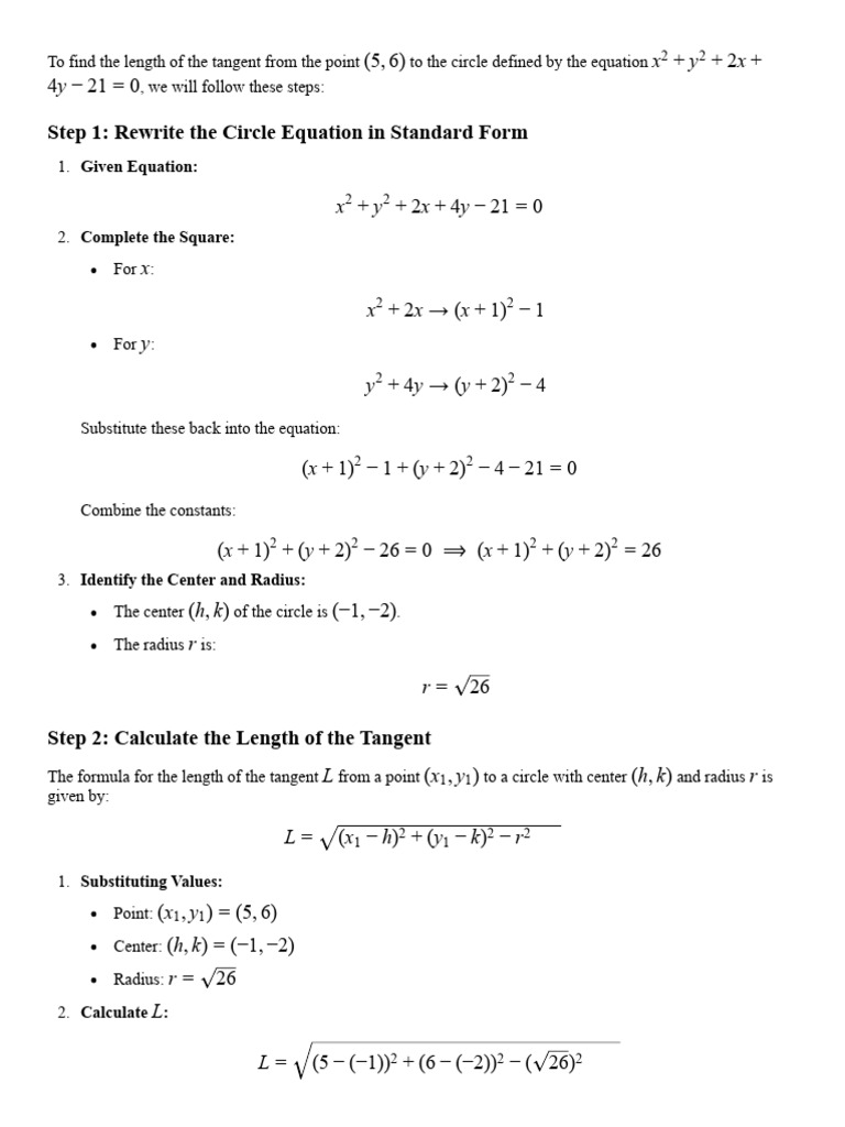 Circle Example 6 | PDF