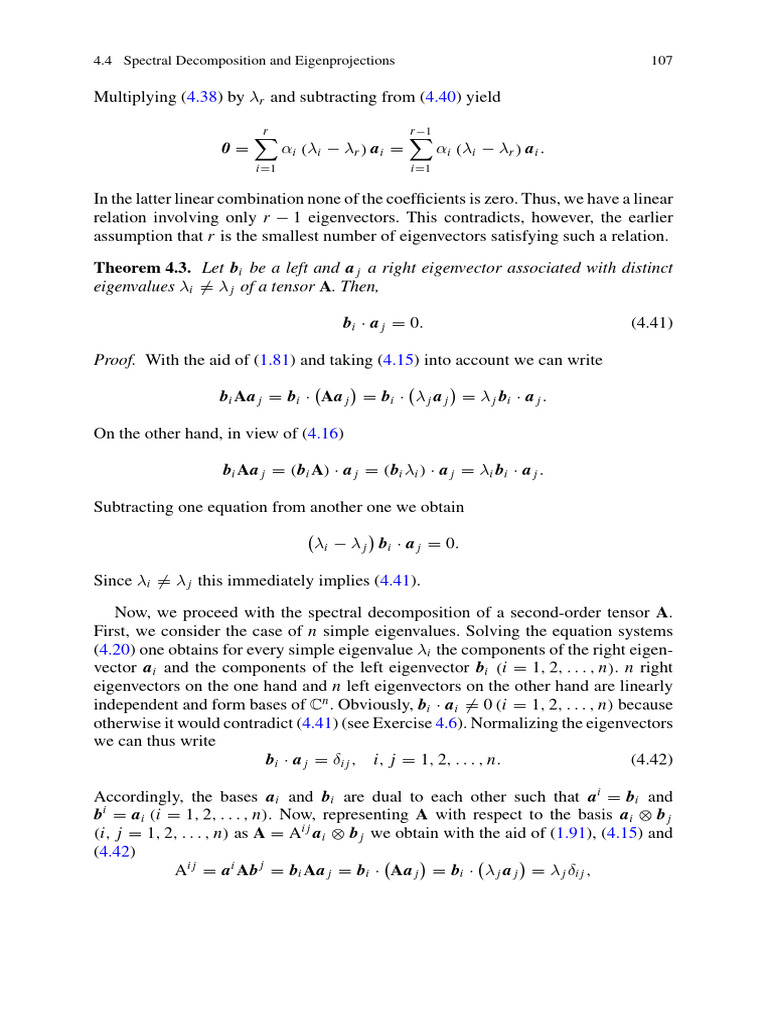 R R Let Be A Left and A Right Eigenvector Associated With Distinct ...