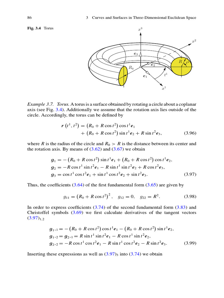 Example 3.7. Torus.: 86 3 Curves and Surfaces in Three-Dimensional ...
