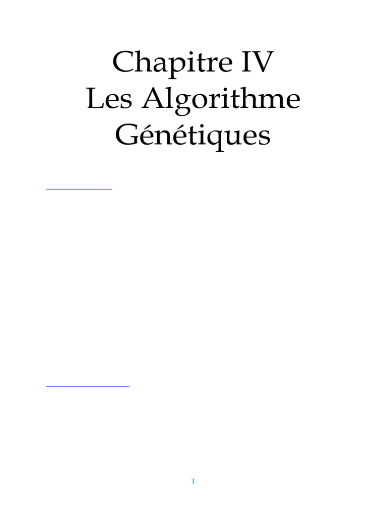 Cours Algorithme Génétique | PDF | Algorithme génétique | Biologie de l ...