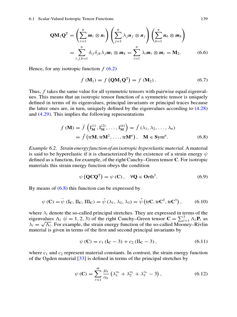 Scalar Isotropic Tensor Functions Explained | PDF | Abstract Algebra ...