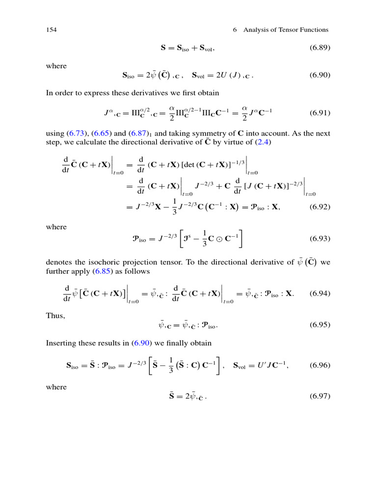 154 6 Analysis of Tensor Functions: Iso Vol | PDF | Eigenvalues And Eigenvectors | Elasticity ...
