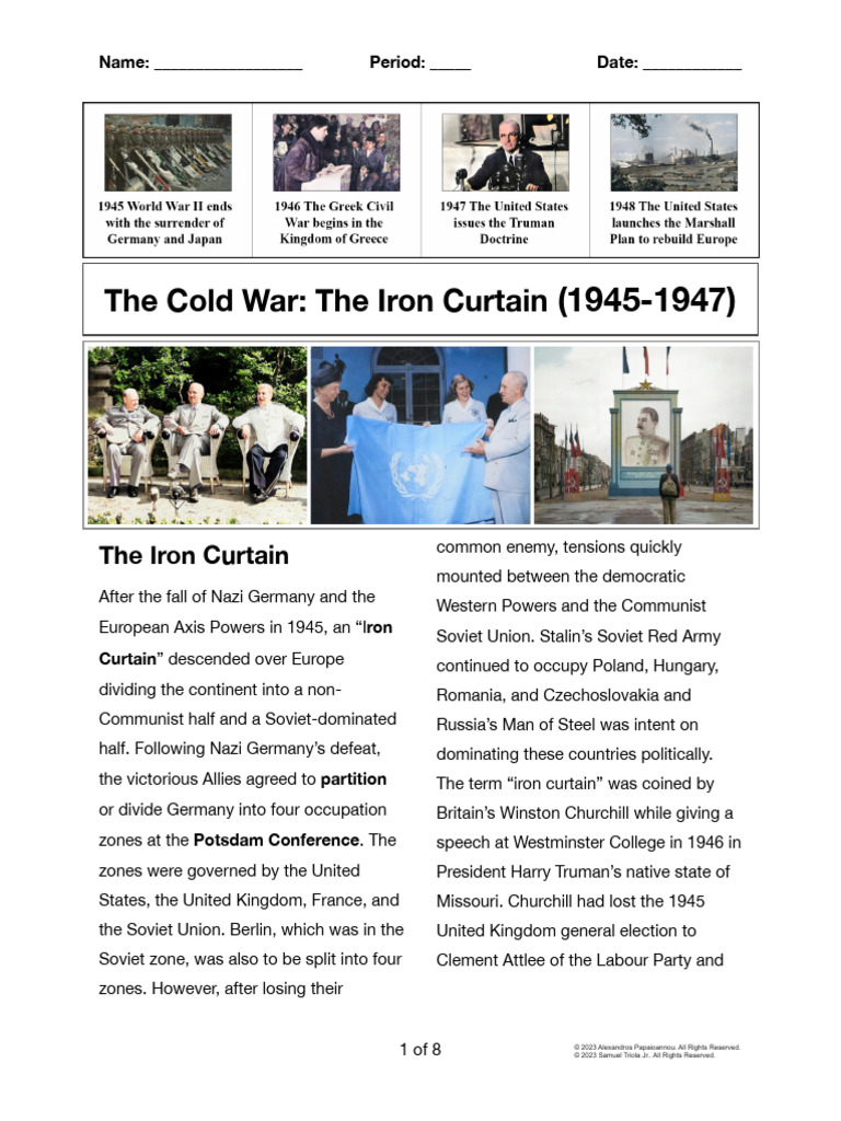 Kami Export - JAYLIN HEWITT - Cold War 1 Worksheet Color | PDF | Communism | Socialist Federal ...