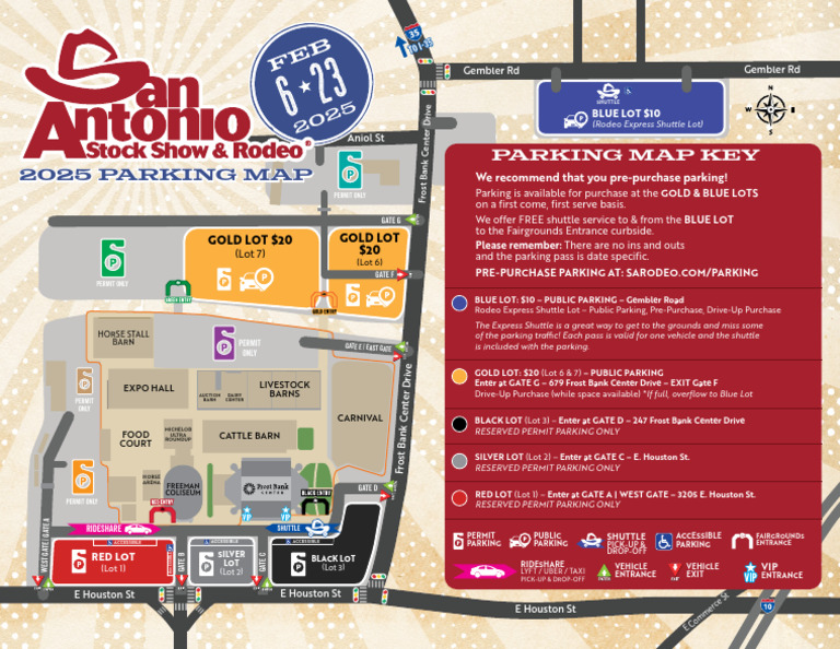 2025 SA Rodeo Parking Map Public | PDF | Transport | Livestock