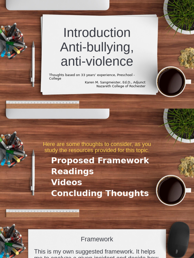 Anti Bullying, Anti Violence 2 | PDF | Bullying | Teachers