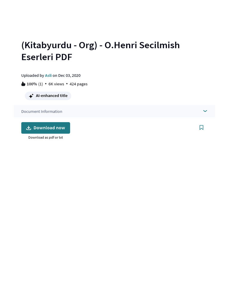 (Kitabyurdu - Org) - O.henri Secilmish Eserleri PDF - PDF | PDF | Scribd | J. R. R. Tolkien