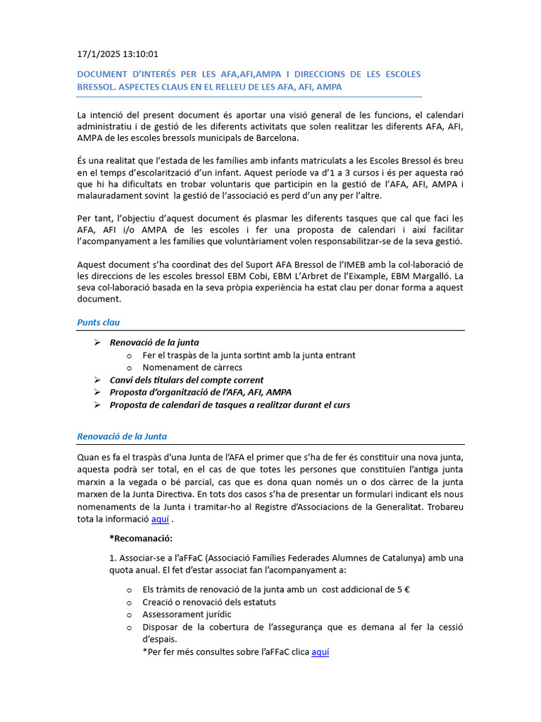 Document Relleu Entre AFA's v.2 | PDF