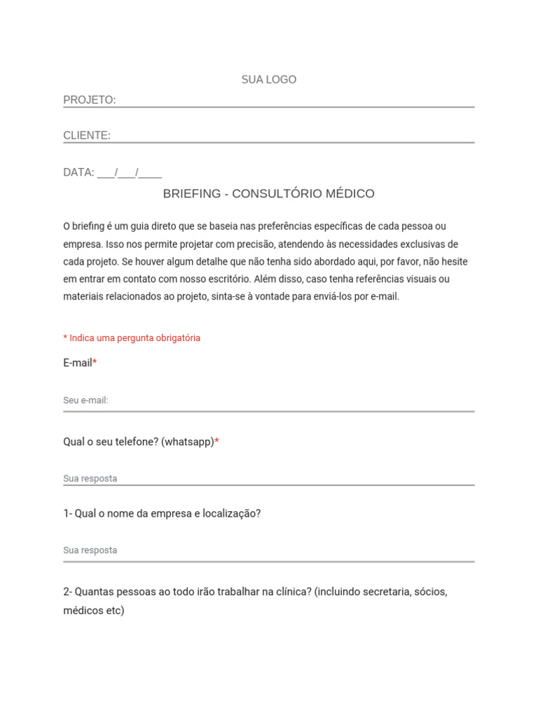 Briefing para Consultório Médico | PDF