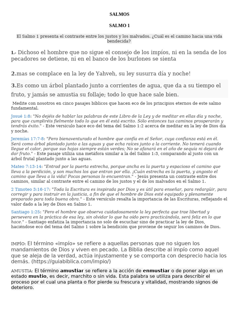SALMOS | PDF | Contenido bíblico | Creencia religiosa y doctrina