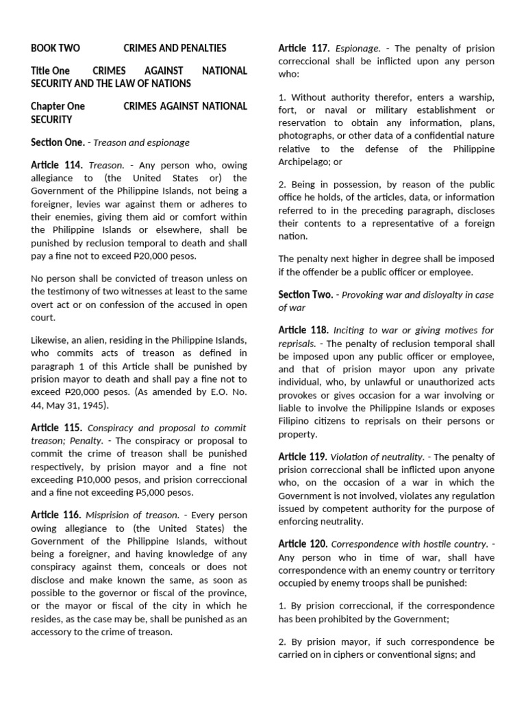 RPC Book 2 | PDF | Forgery | Treason