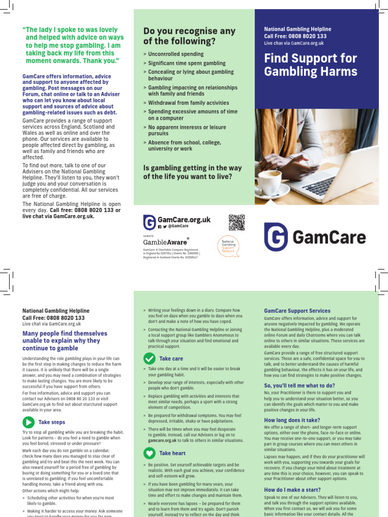 Find Support for Gambling Harms Updated PRINT 2023 (1) | PDF ...