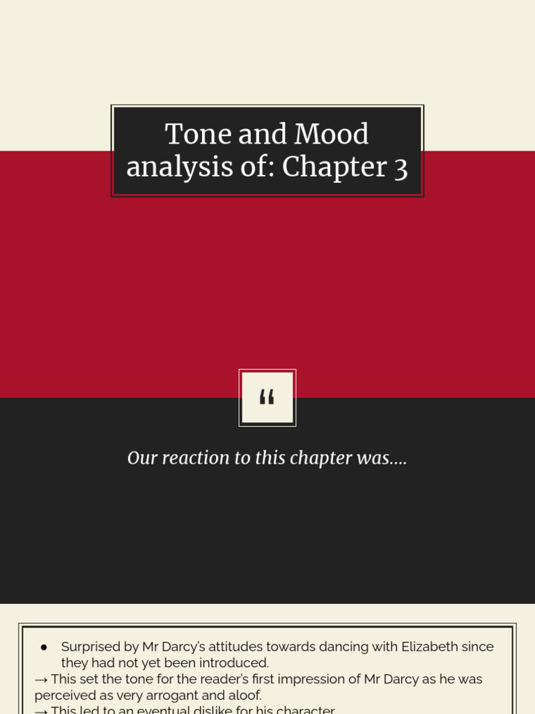 Tone and Mood Analysis of Chapter 3 | PDF | Mr. Darcy | Pride And Prejudice