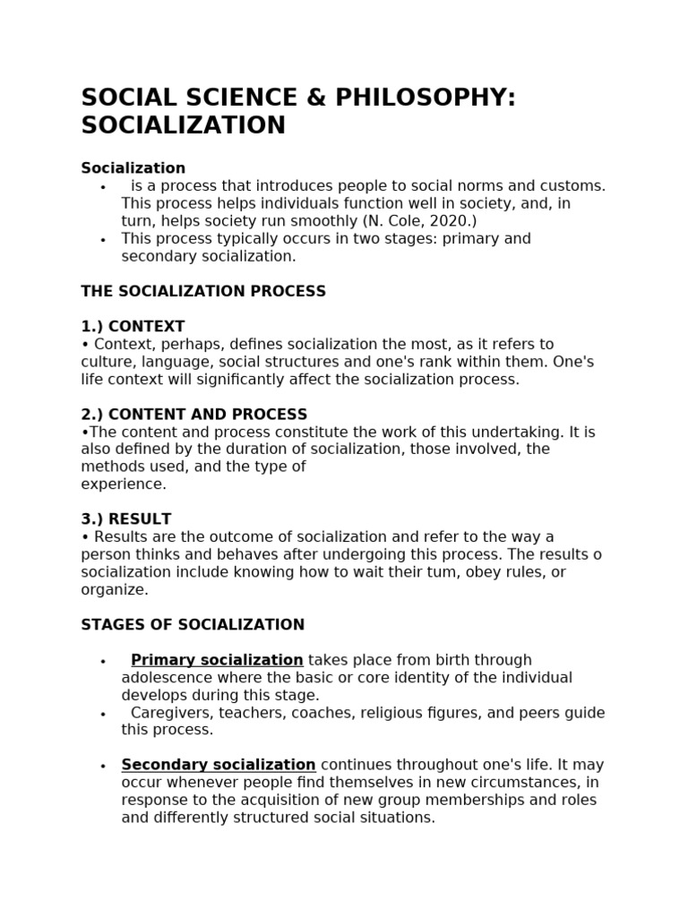 Understanding Socialization Processes | PDF | Socialization ...