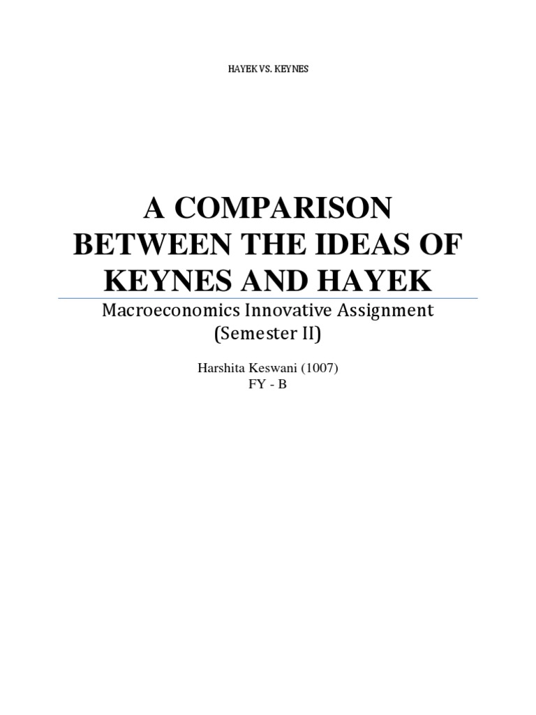 Hayek Vs Keynes - A Comparison | Download Free PDF | Keynesian ...