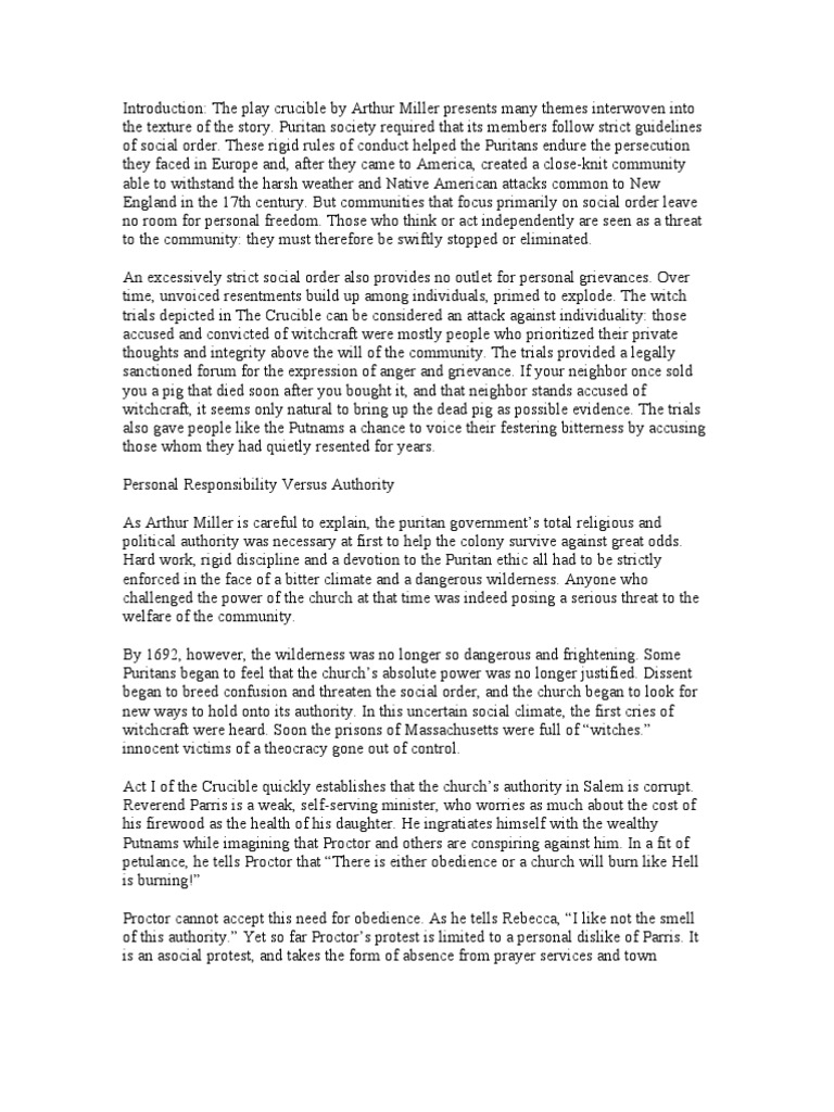 Themes in Crucible Final 18-02-2012 | PDF | Witchcraft | Religion And ...