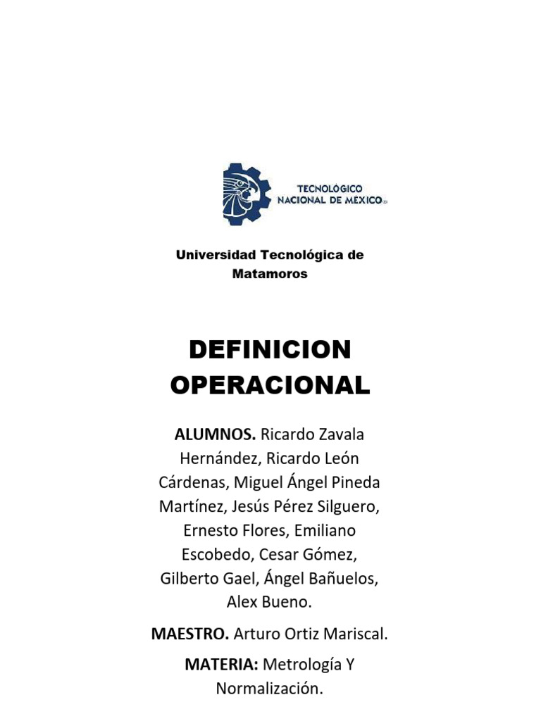 Definicion Operacional | PDF