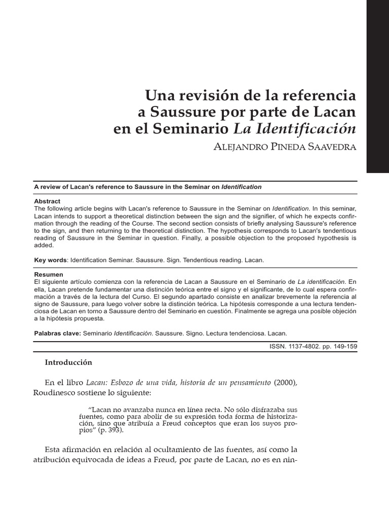 Lacan y Saussure: Distinción Signo-Significante | PDF | Jacques Lacan ...