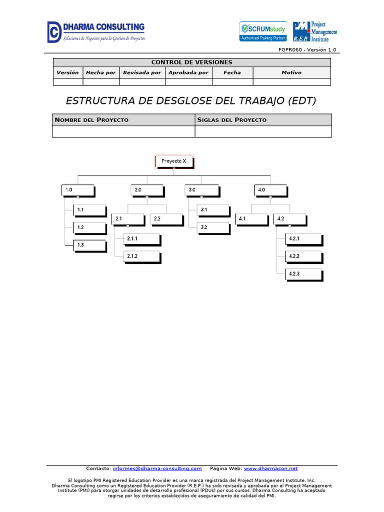 FGPR - 060 - 06 - Estructura de Desglose Del Trabajo (EDT) | PDF