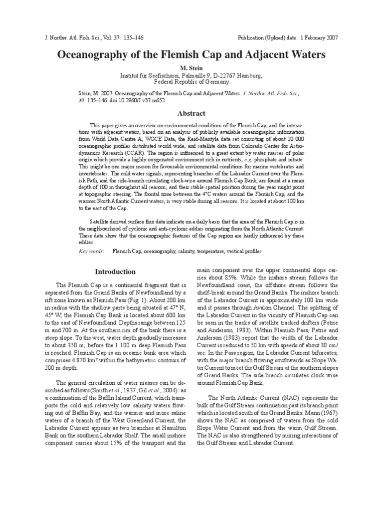 Flemish Cap Oceanography Overview | PDF | Salinity | Atlantic Ocean