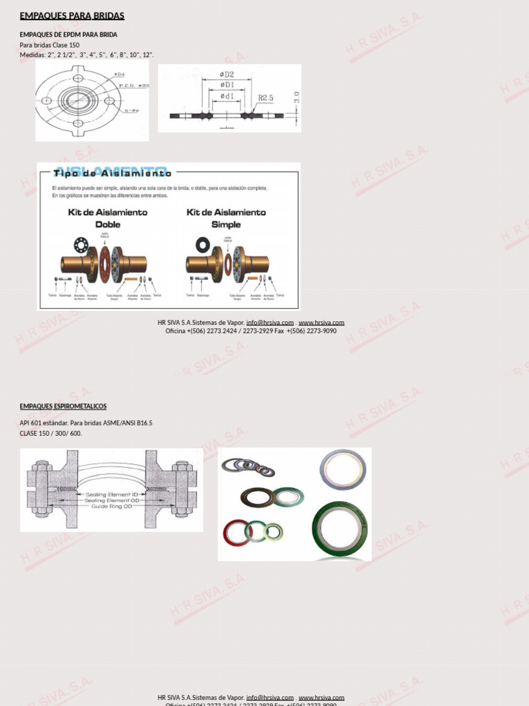 Empaques Epdm Y Espiro Metalicos Para Bridas Pdf