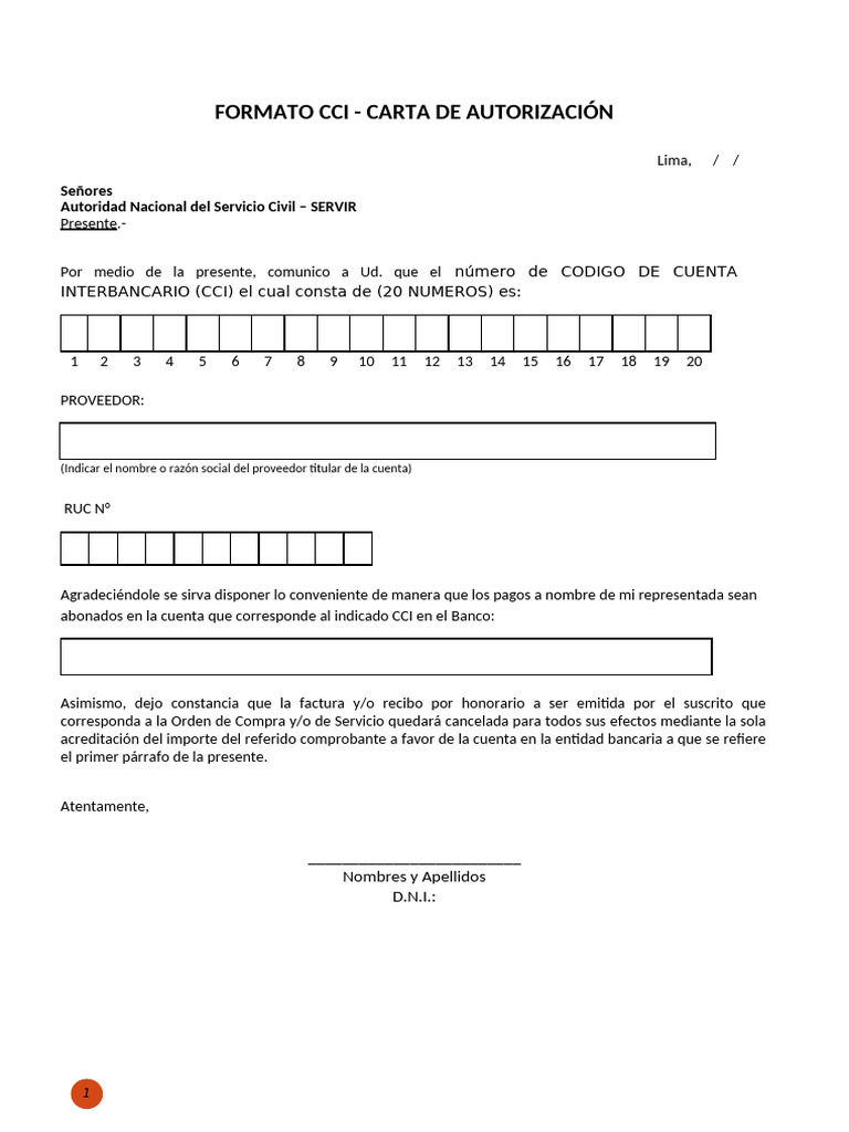 Formato de Cci | PDF