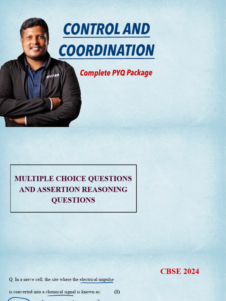 01.02 Biology Control and Coordination - PYQ Series | PDF | Nervous ...