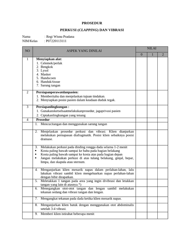 Perkusi (Clapping) Dan Vibrasi Dada | PDF