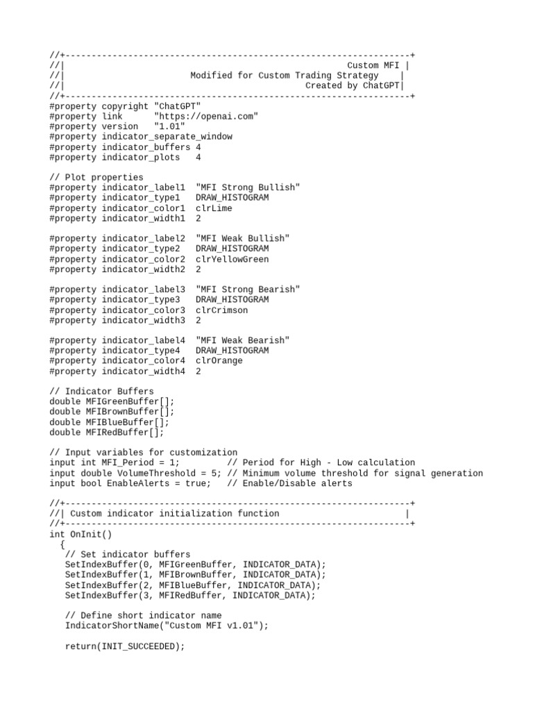 MFI Custom Indicator - 02 | PDF | Computer Programming | Software ...