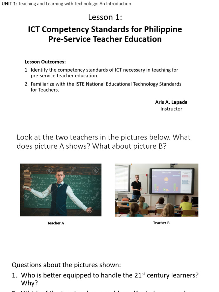 Lesson-1.-ICT-Competency-Standard | PDF | Educational Technology | Teachers