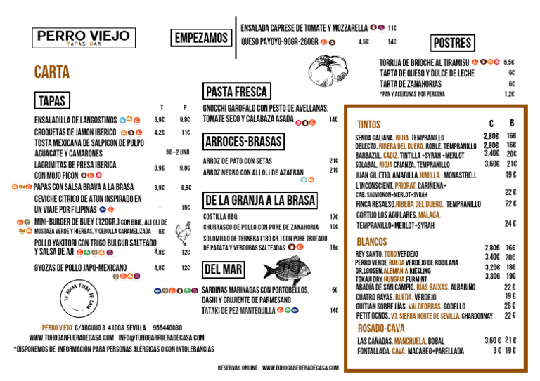 Carta Perro Viejo A4 | PDF | Alimentos | Cocina