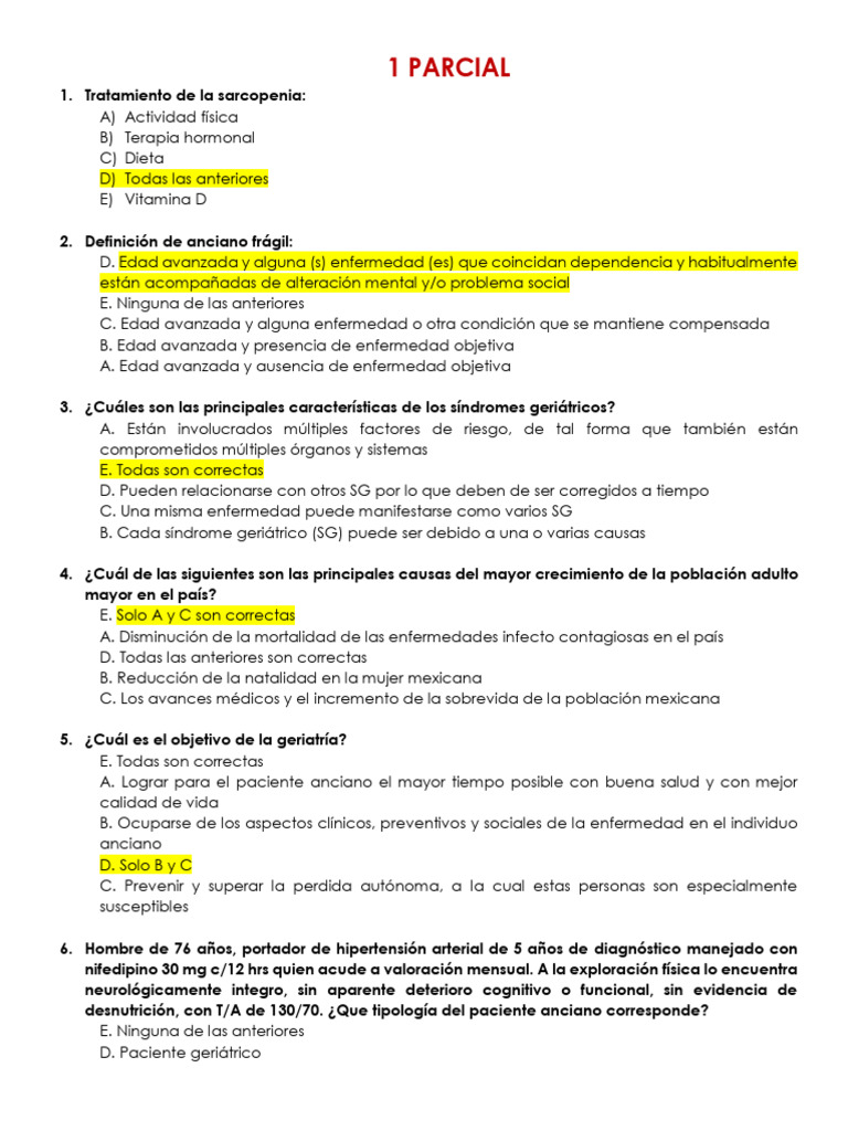 Todos Los Examenes de Geria GG | PDF | Abuso infantil | Vejez