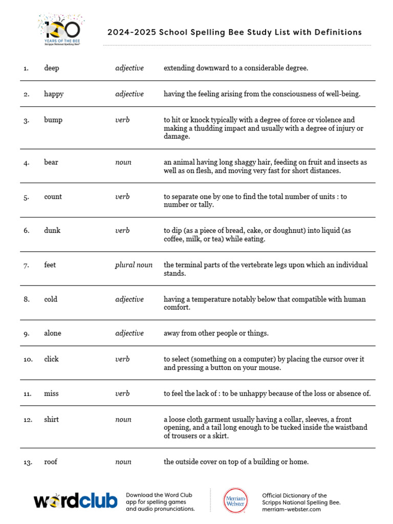 Words and Definitions | PDF | Adjective | Noun