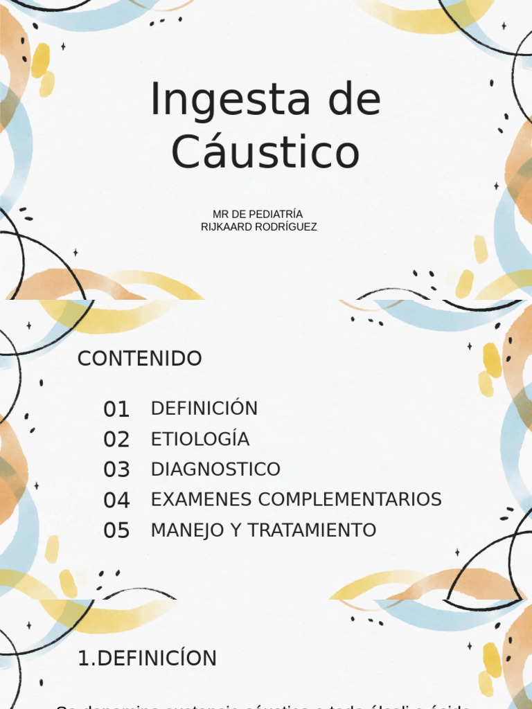 Ingesta de Cáusticos en Pediatría: Guía Completa | PDF | Ácido ...