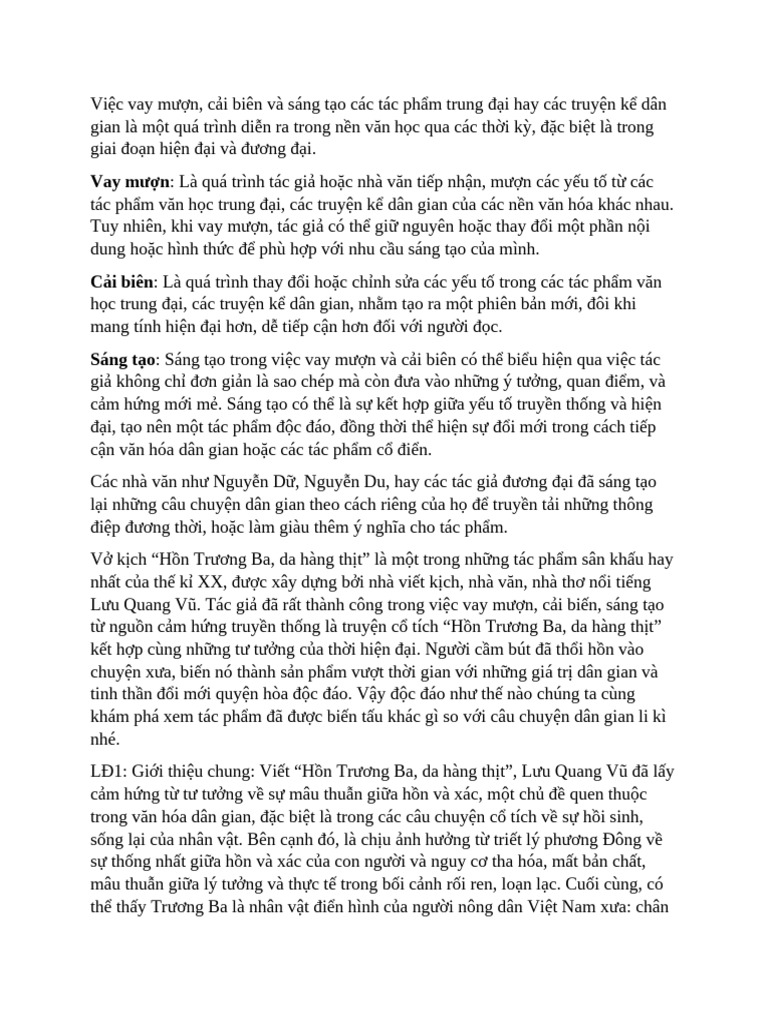 NT vay mượn, cải biên, sáng tạo trong HTB, DHTfix1 | PDF