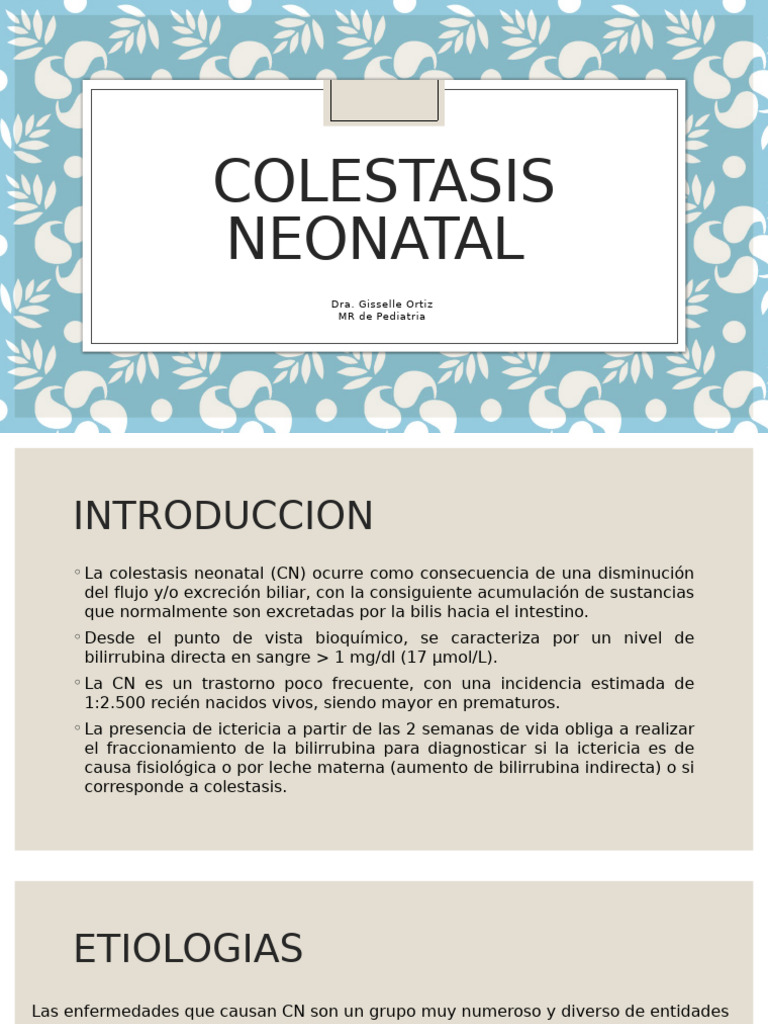 Colestasis Neonatal - Go | PDF | Bilis | Sistema digestivo