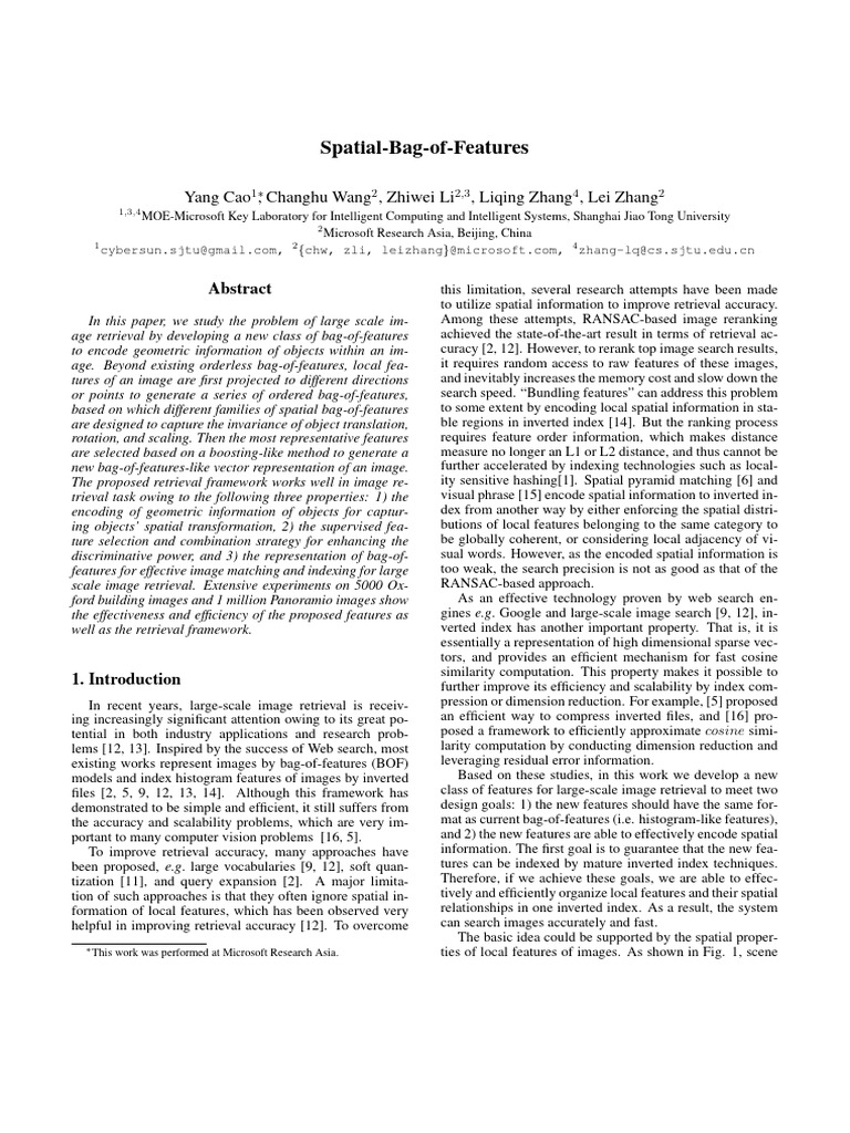 26 2010 CVPR Spatial Bag of Words | PDF | Information Retrieval | Angle