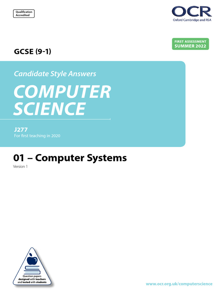 GCSE Computer Science J277 Candidate Answers | PDF | Computer Data Storage | Malware