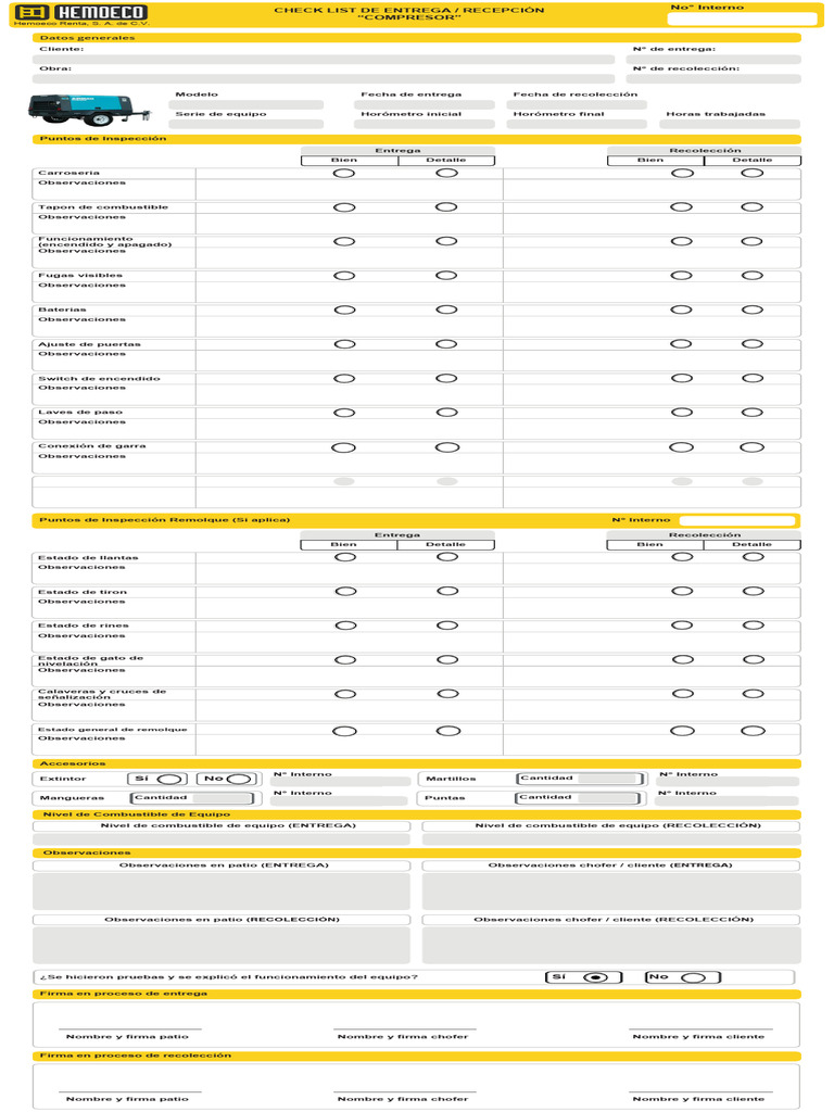 Checklist Compresor | PDF